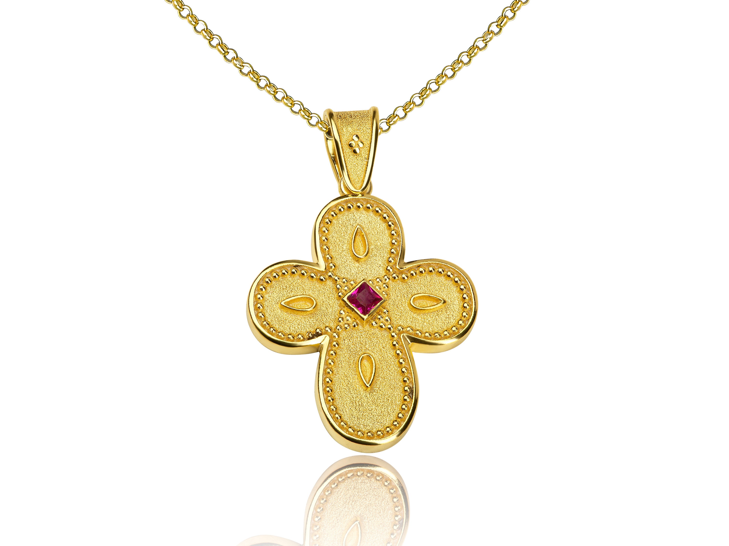 Ruby Cross, Byzantine Cross, Greek Cross, Gold Cross, Orthodox Cross ...