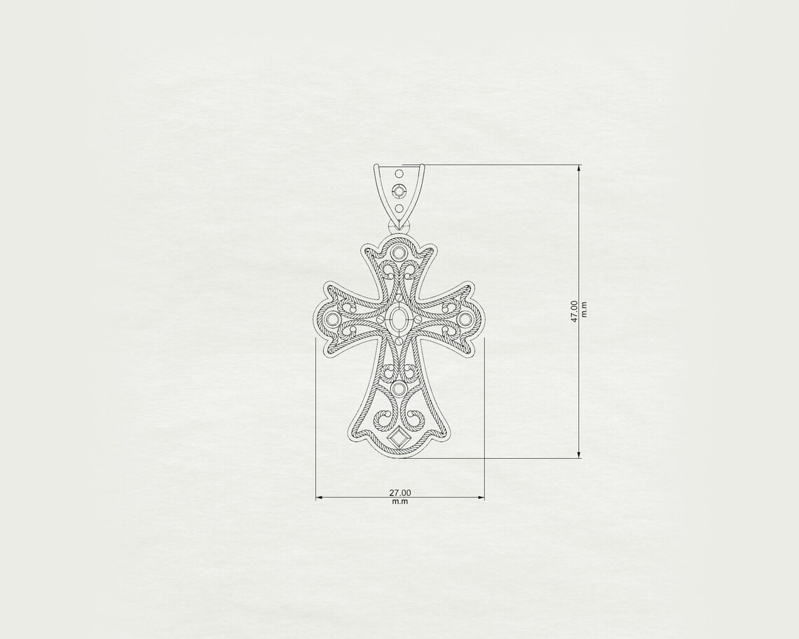 Ruby Sapphire Cross, 18K Solid Gold, Byzantine Cross, Greek Cross, Gold ...