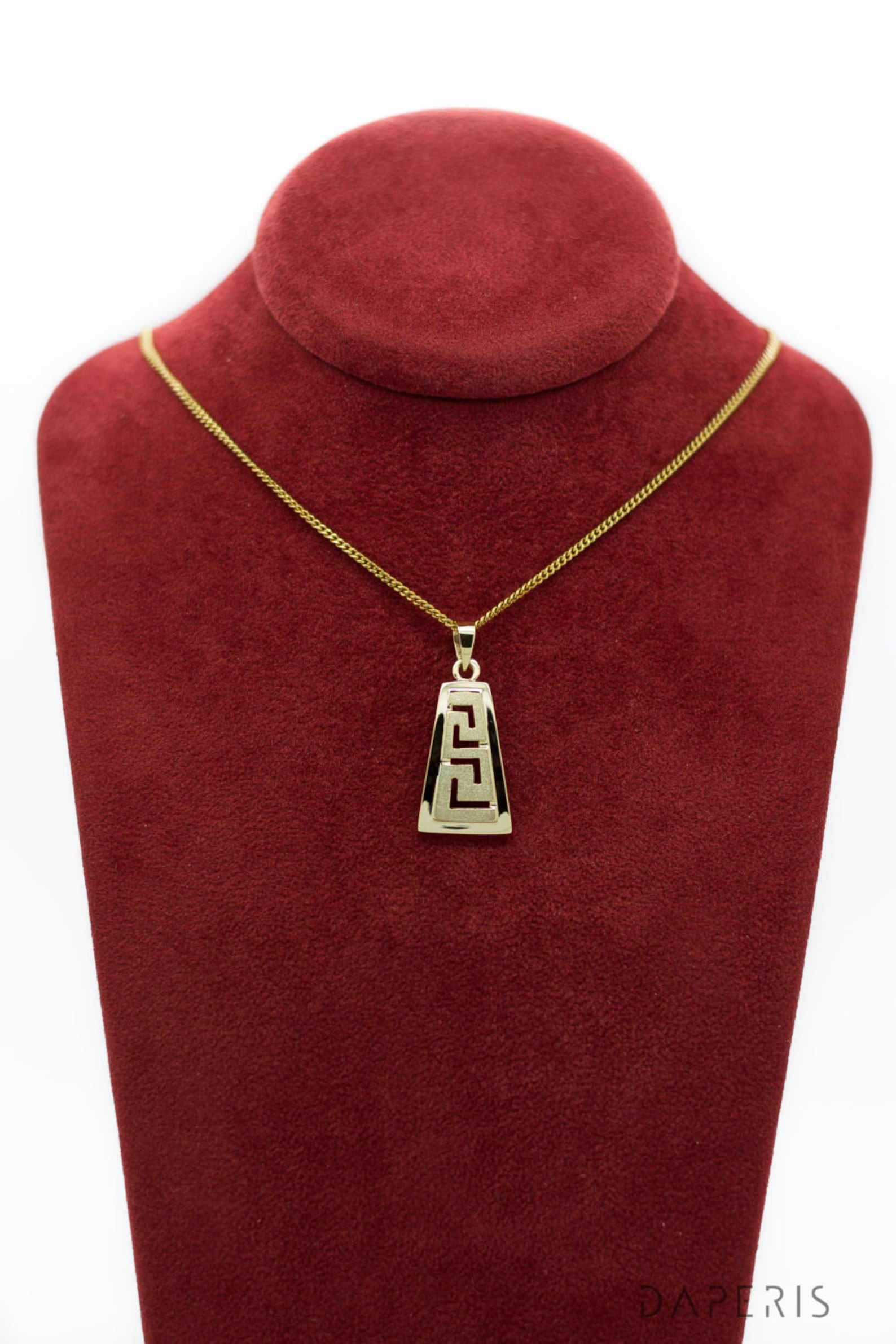 Greek Key Gold Pendant 14K Solid Gold Pendant Greek Meander | Etsy