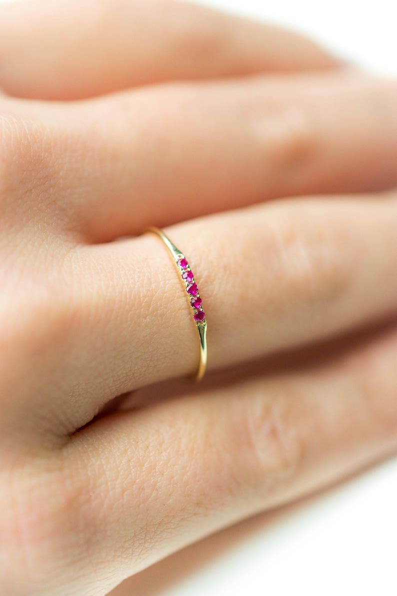 Micro Pave Band Micro Pave Ruby Ring Half Eternity Band - Etsy