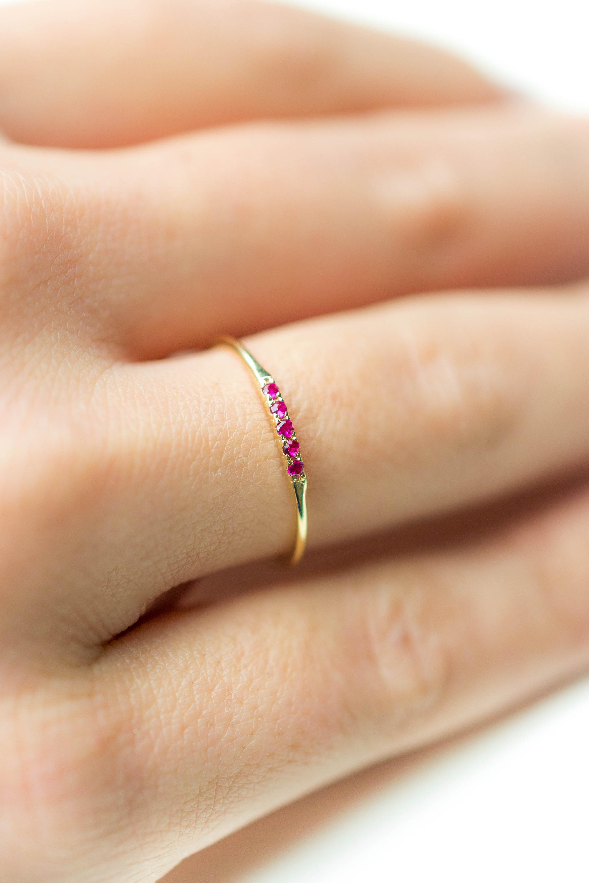 Micro Pave Band Micro Pave Ruby Ring Half Eternity Band - Etsy