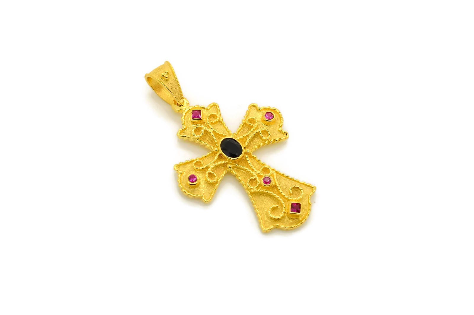 Mens Gold Cross, Greek Cross, Byzantine Cross, Husband Gift, Gemstone ...