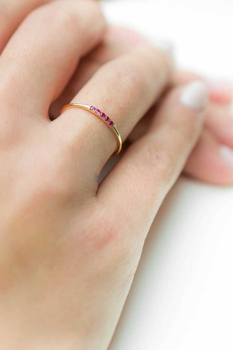 Micro Pave Band Micro Pave Ruby Ring Half Eternity Band - Etsy