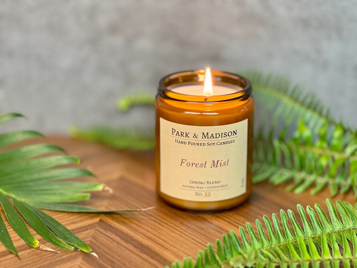 Forest Mist Soy Candle: Woodland Moss & Fresh Florals - Etsy