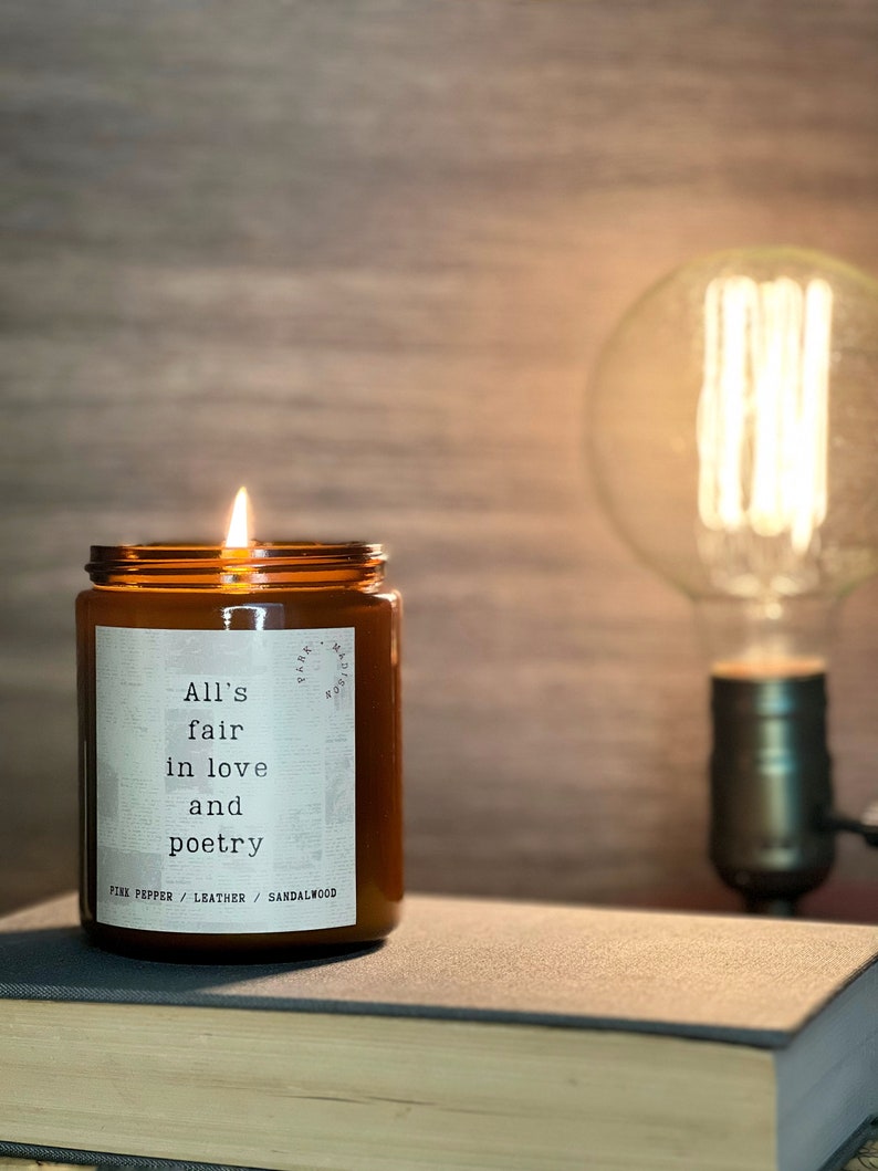 Tortured Poets Candle: Pink Pepper, Leather & Sandalwood Scent - Etsy
