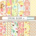 Spring digital papers: SPRING BLOOM PAPERS with | Etsy