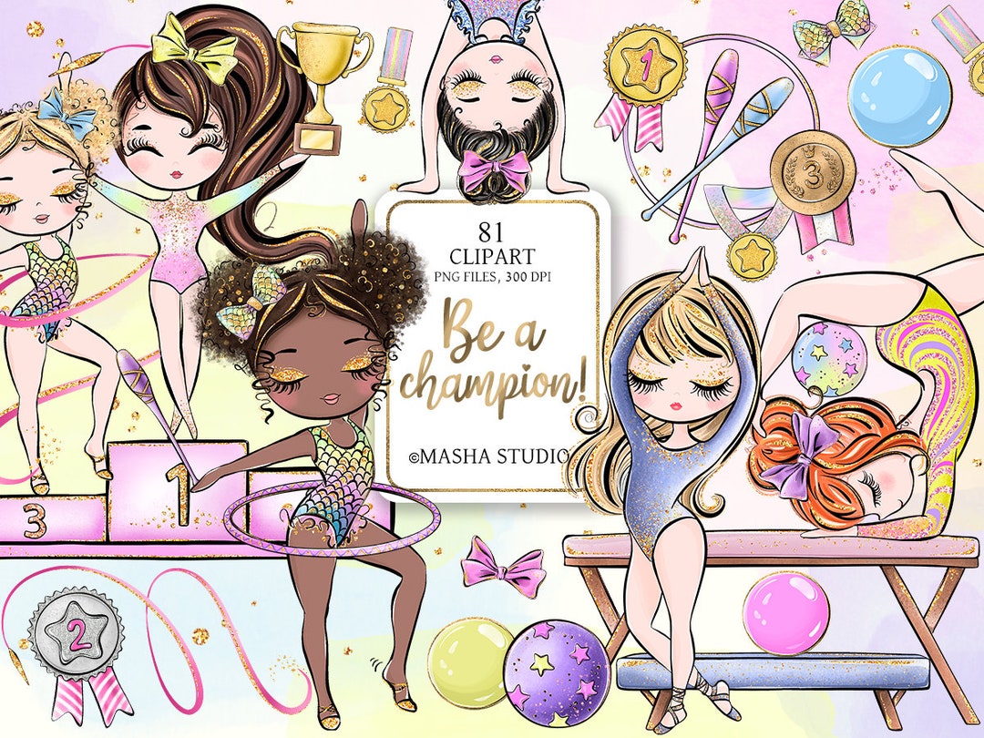 Gymnastics Clipart, Gymnastic Girls Clipart, Gym Clipart, Gymnast ...