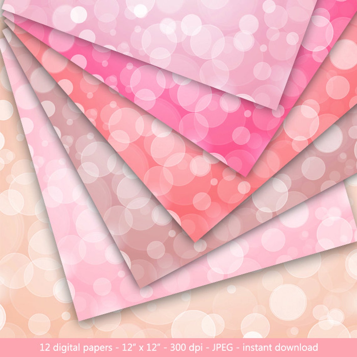 Bokeh Digital Paper: pink Bokeh With Digital Bokeh - Etsy