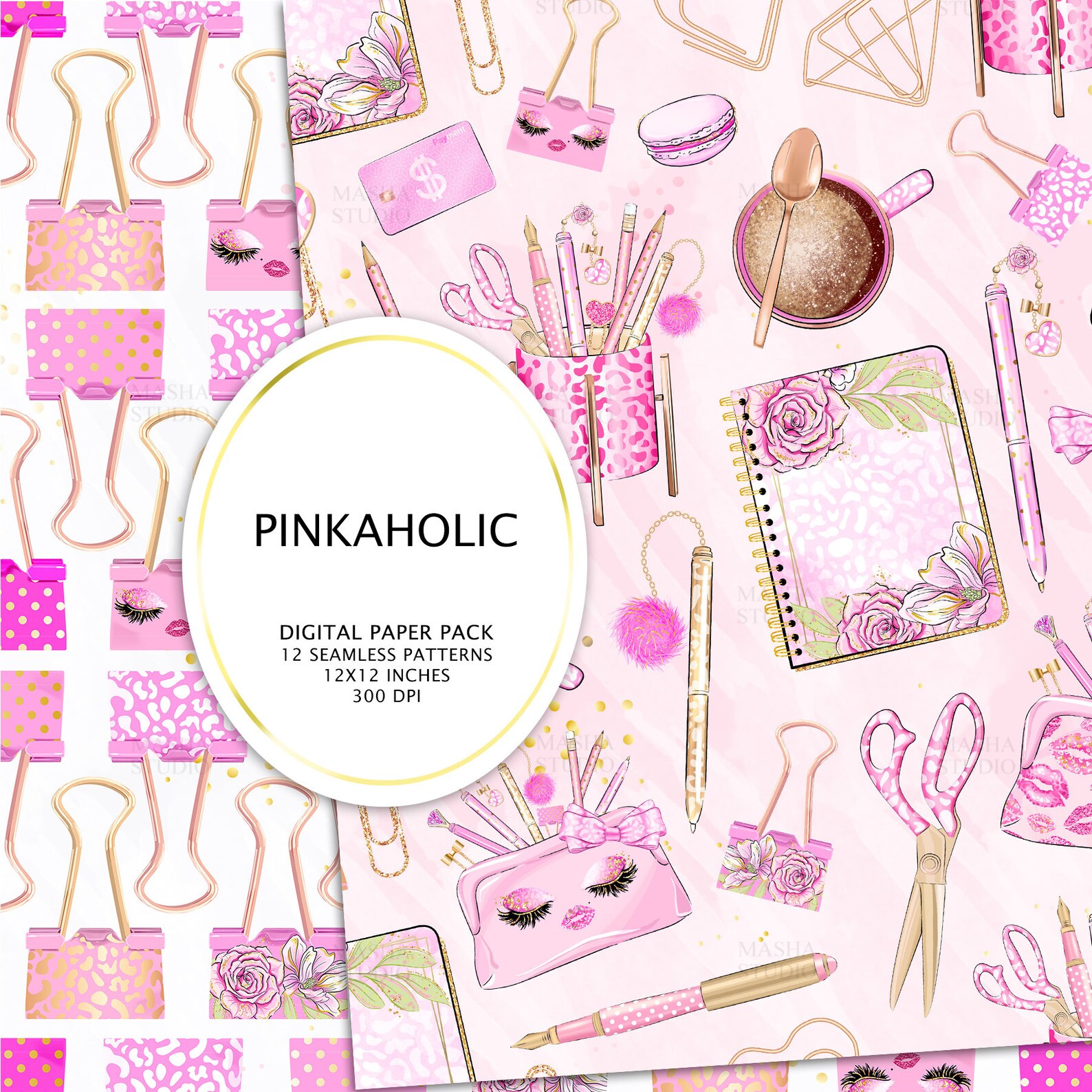 Pink Digital Papers Pink Office Paper Pack Pink Planner - Etsy