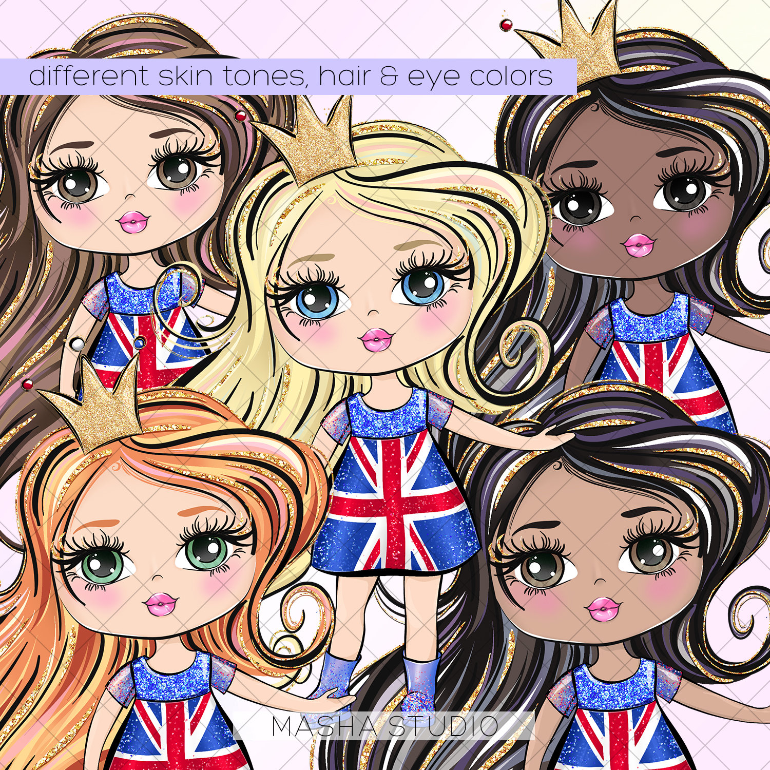 Union Girl Clipart Union Flag Clipart Union Jack Girl - Etsy UK
