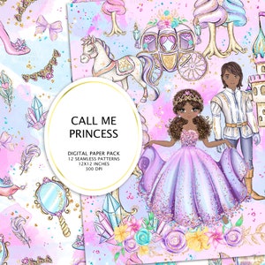 Princess Digital Paper, Princess Pattern, Prince Digital Paper ...