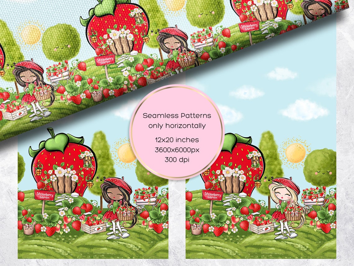 Strawberry Digital Papers Seamless Strawberry Pattern - Etsy