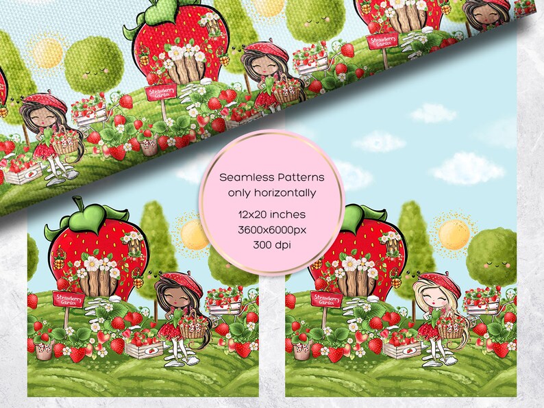 Strawberry Digital Papers Seamless Strawberry Pattern - Etsy