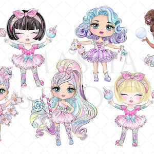 Winter Clipart, Glitter Dolls Clipart, Winter Dolls Clipart, Candy ...