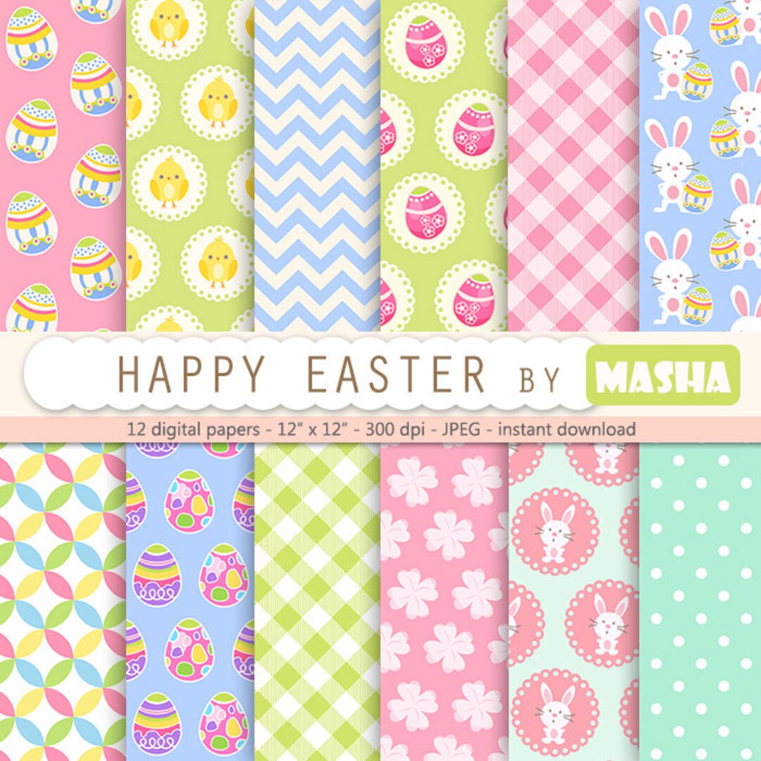 Easter Digital Paper: happy Easter With Easter Backgrounds, Easter ...