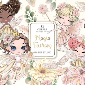 Hand Drawn Clipart, Fairy Clipart, Fairytale Clipart, Floral Clipart ...