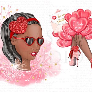Valentines Clipart Love Clip Art African American Girl Love Letter Hand ...