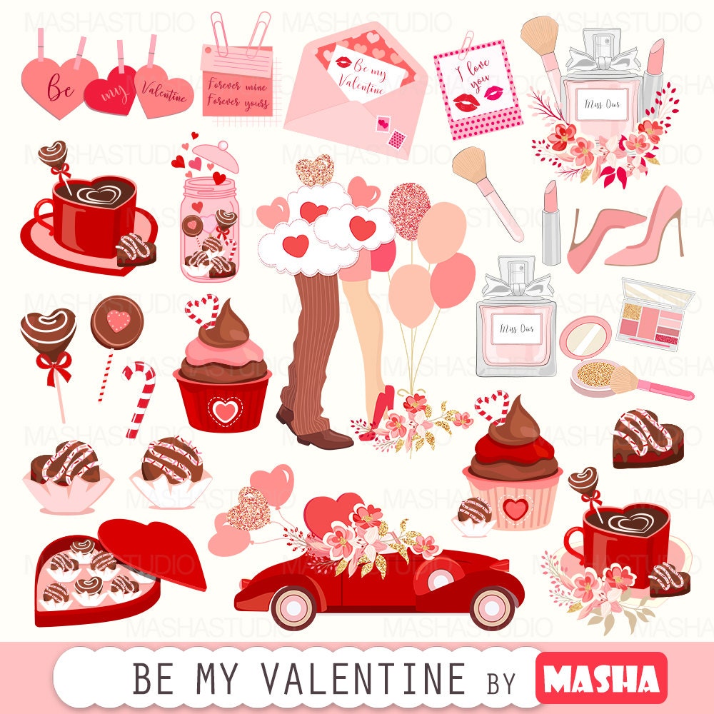 Valentines Clip Art: be MY Valentine With - Etsy UK