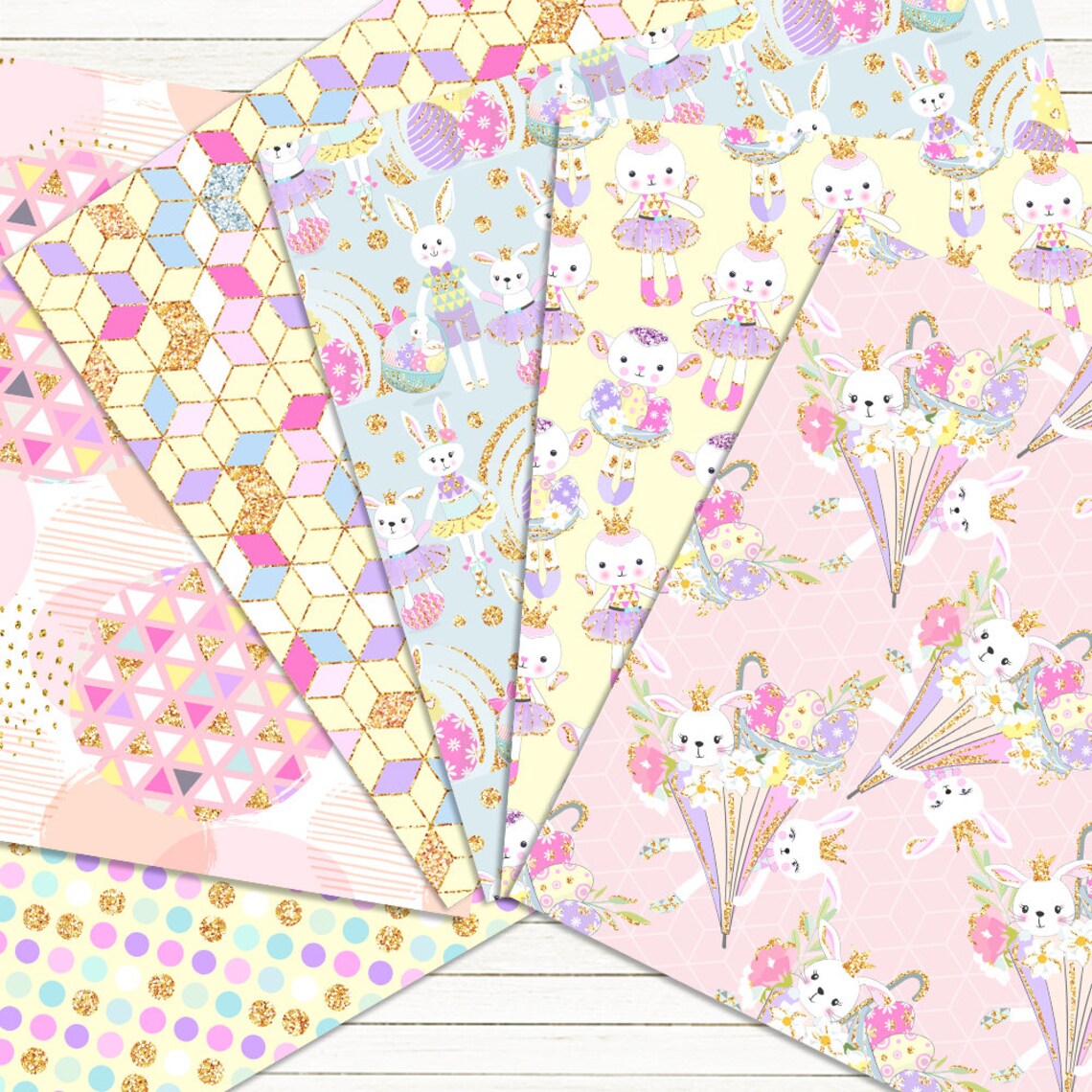 Easter Digital Paper Pack Easter Bunny Digital Paper Bunny - Etsy