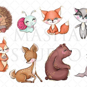Forest Friends Clipart Forest Animals Clipart Autumn Clipart Fall ...