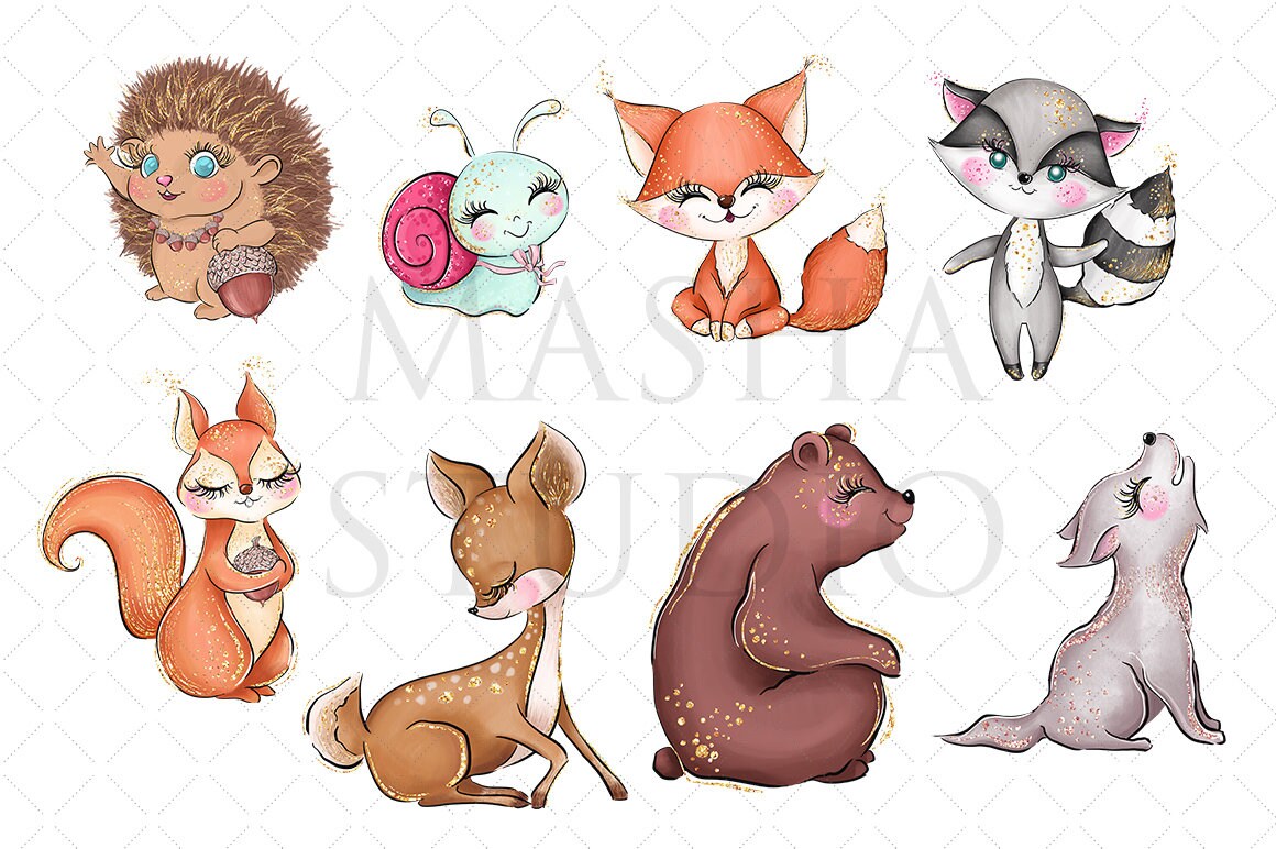 Forest Friends Clipart Forest Animals Clipart Autumn Clipart - Etsy Canada