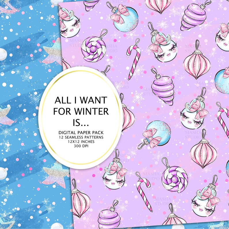 Winter Digital Papers, Nutcracker Digital Papers, Winter Dolls Digital ...