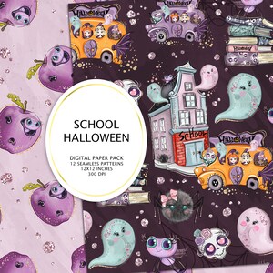 School Halloween Digital Papers, Halloween Digital Papers, School ...