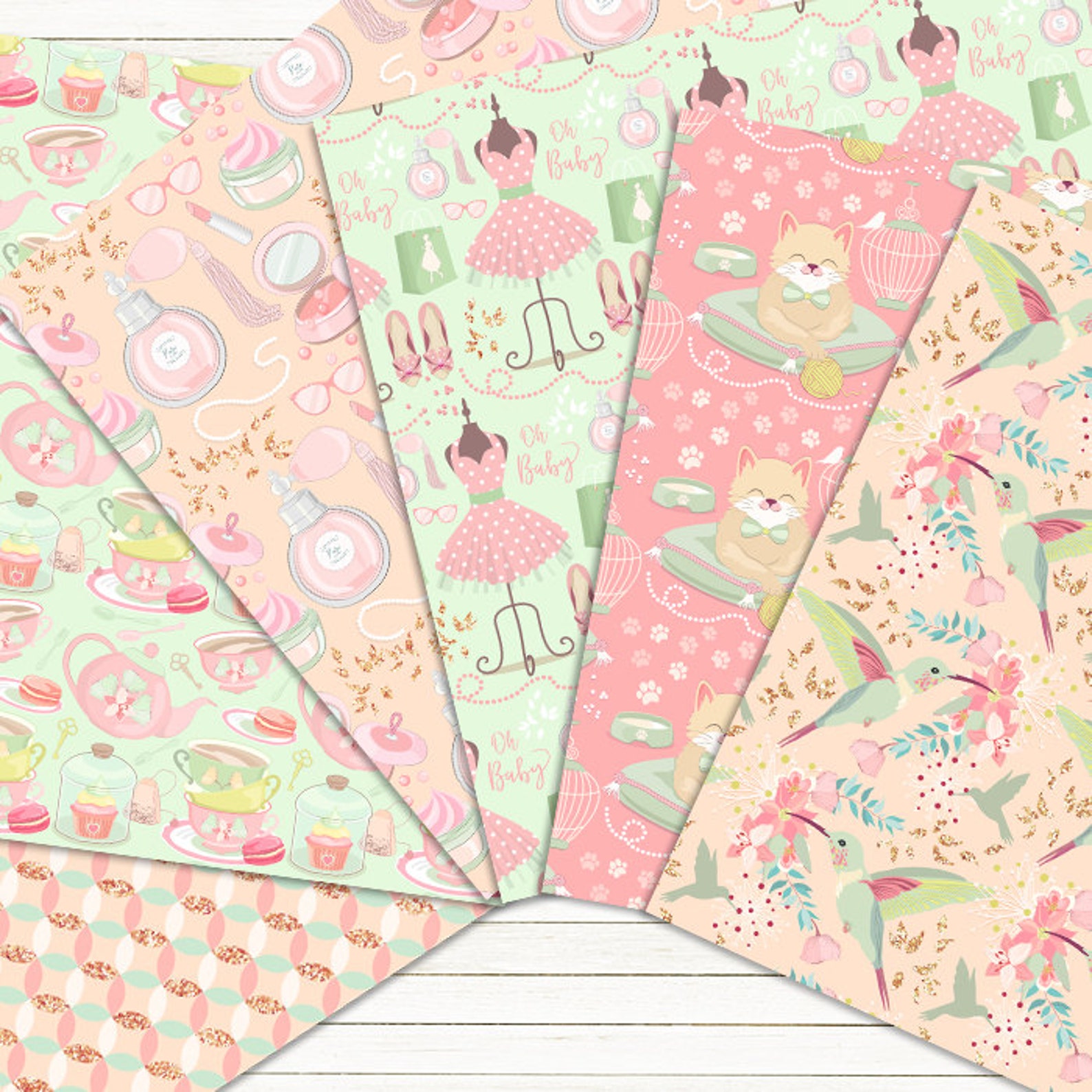 Girly Digital Papers: ultra FEMININE Digital Paper - Etsy