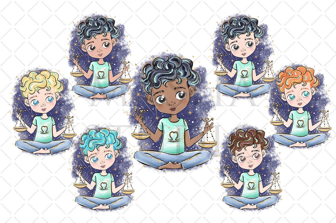 Masha Studio's Zodiac Libra Sign Libra Clipart Zodiac | Etsy