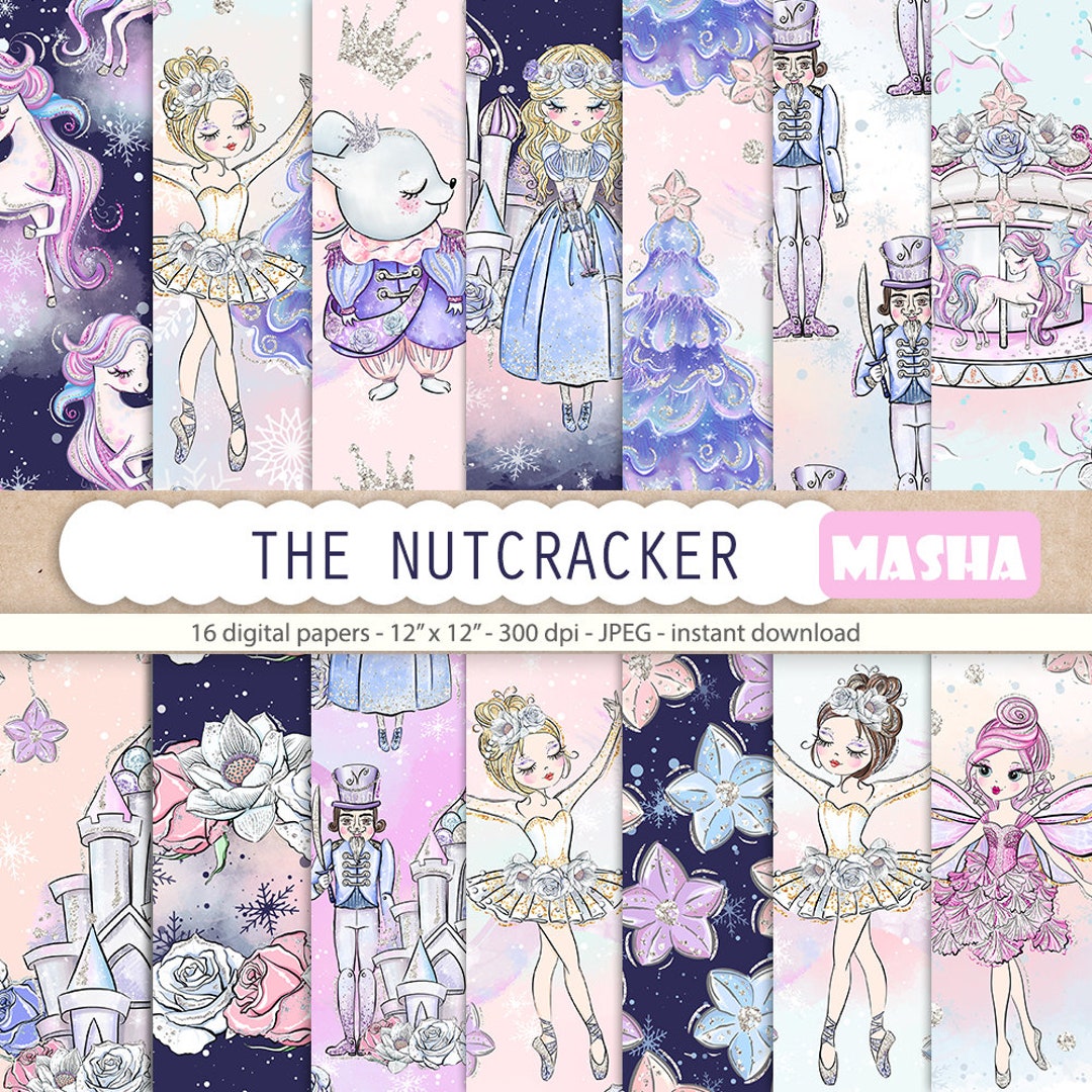 The Nutcracker Digital Papers Ballerina Digital Paper Pack Christmas ...