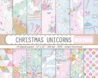 Unicorn Christmas Paper - Etsy