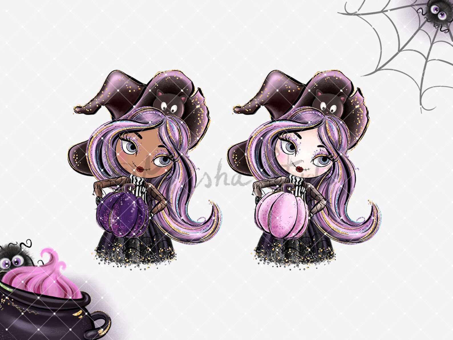 Halloween Clipart Witch Clipart Witch Pot Clipart Witch - Etsy