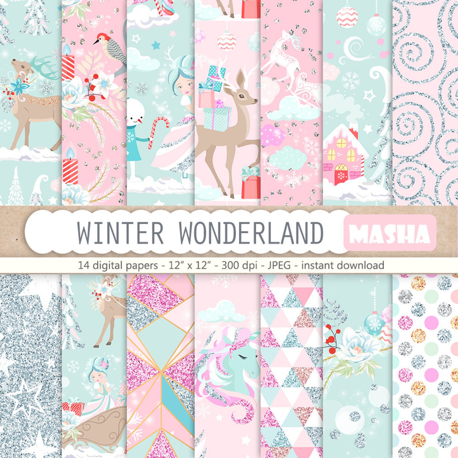 Winter Paper Pack Christmas Planner Stickers Winter Digital - Etsy