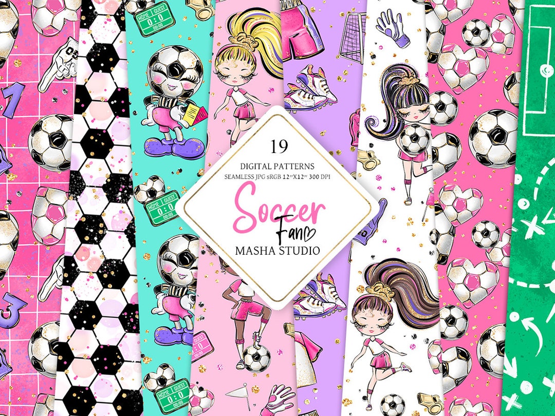 Soccer Digital Papers, Soccer Pattern, Soccer Print, Soccer Ball Print ...