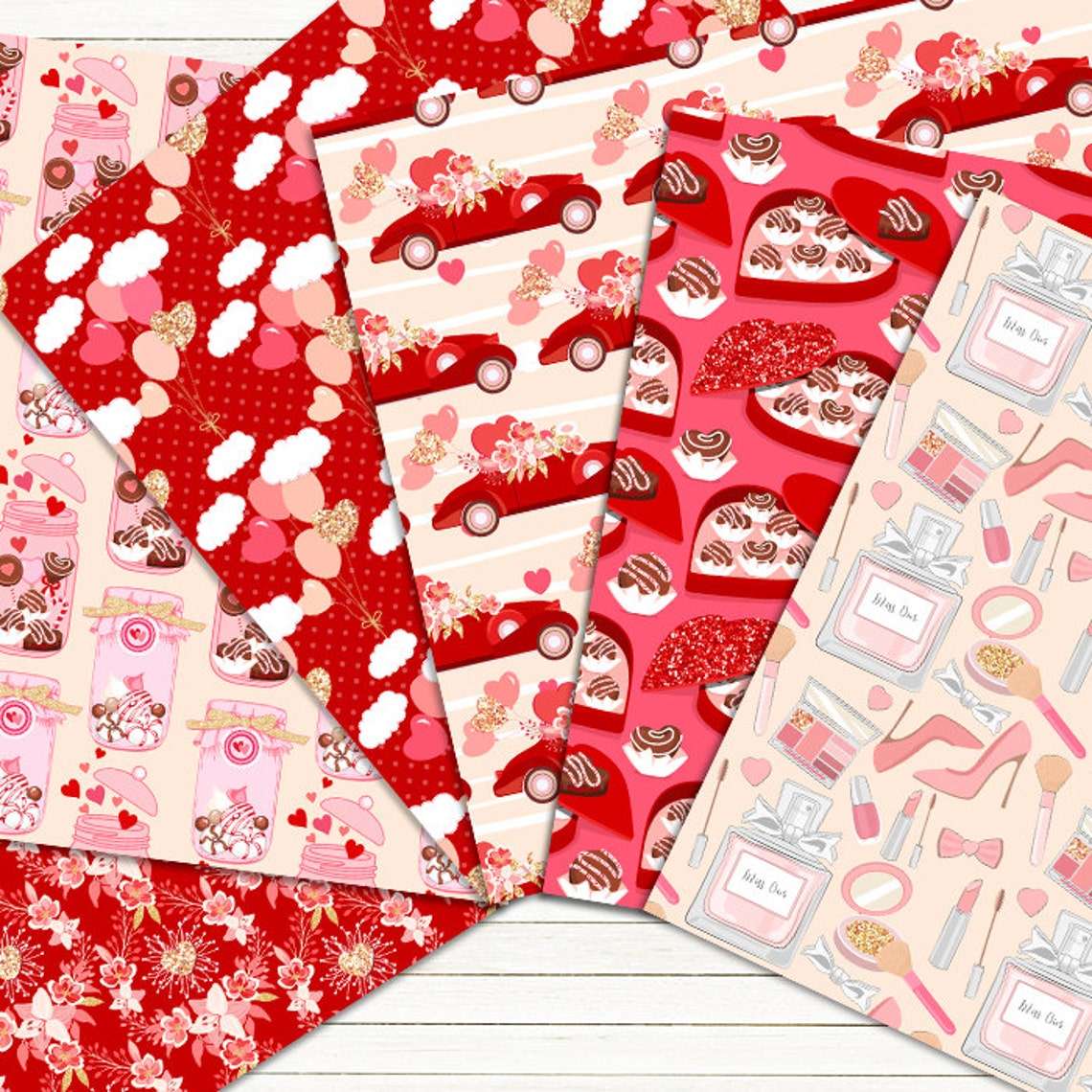 VALENTINE'S DAY Digital Papers: be My - Etsy