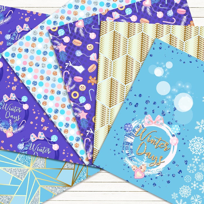 Winter Paper Pack Christmas Digital Paper Christmas Planner | Etsy