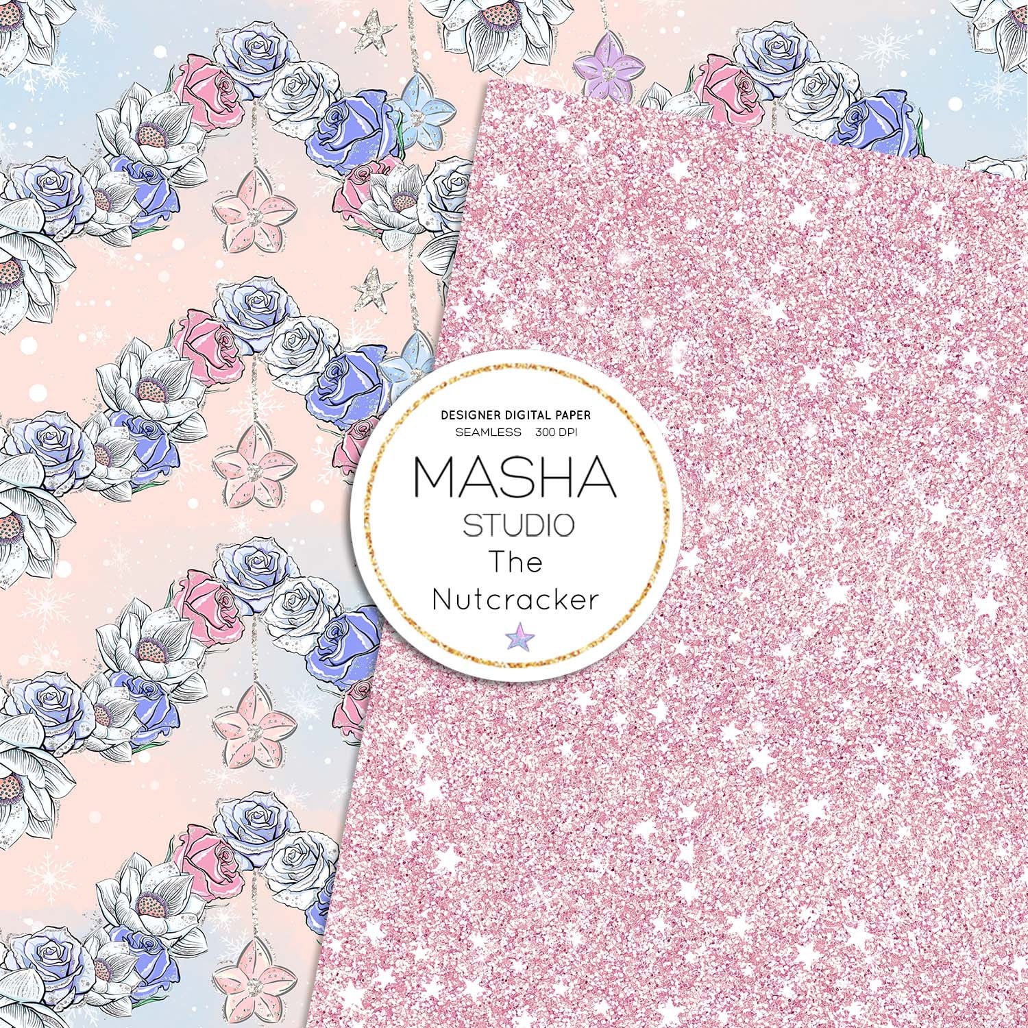 The Nutcracker Basic Digital Paper Seamless Digital Paper Winter ...