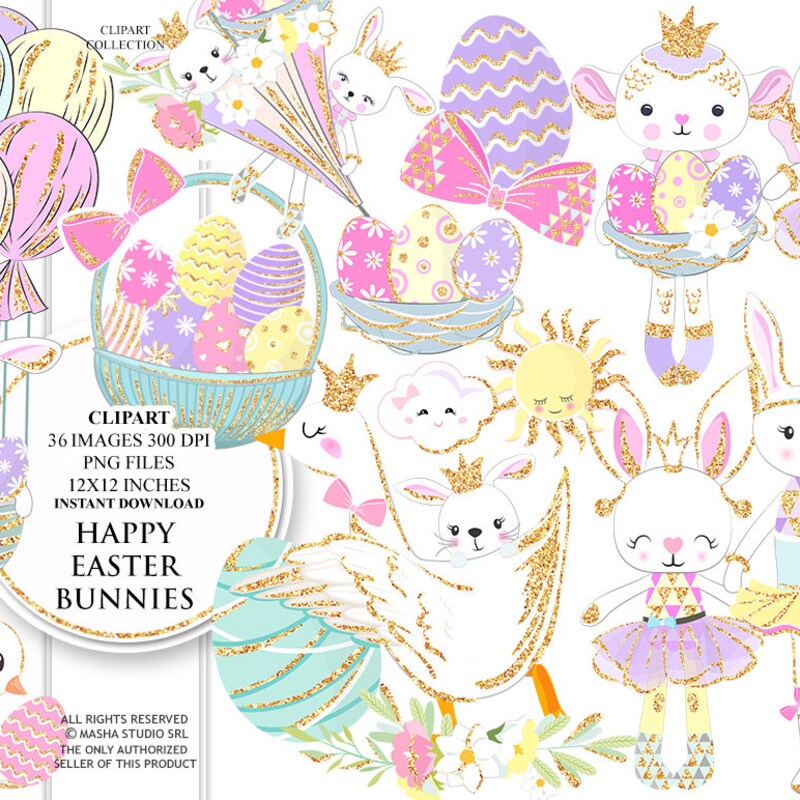 Cute Easter Clipart - Etsy