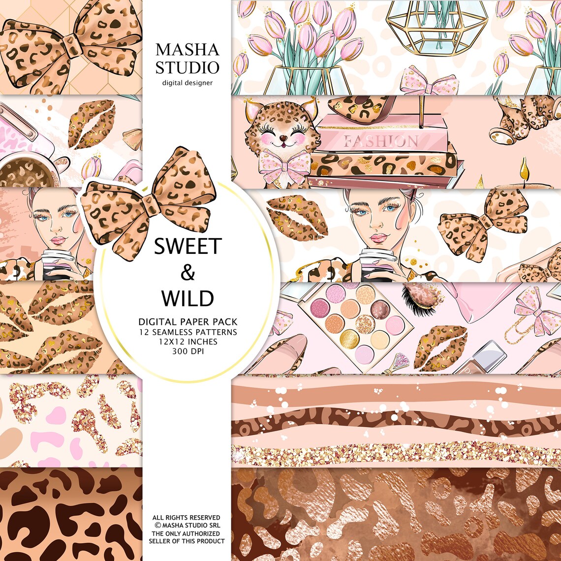 Leopard Digital Paper Leopard Print Girl Boss Digital Paper - Etsy