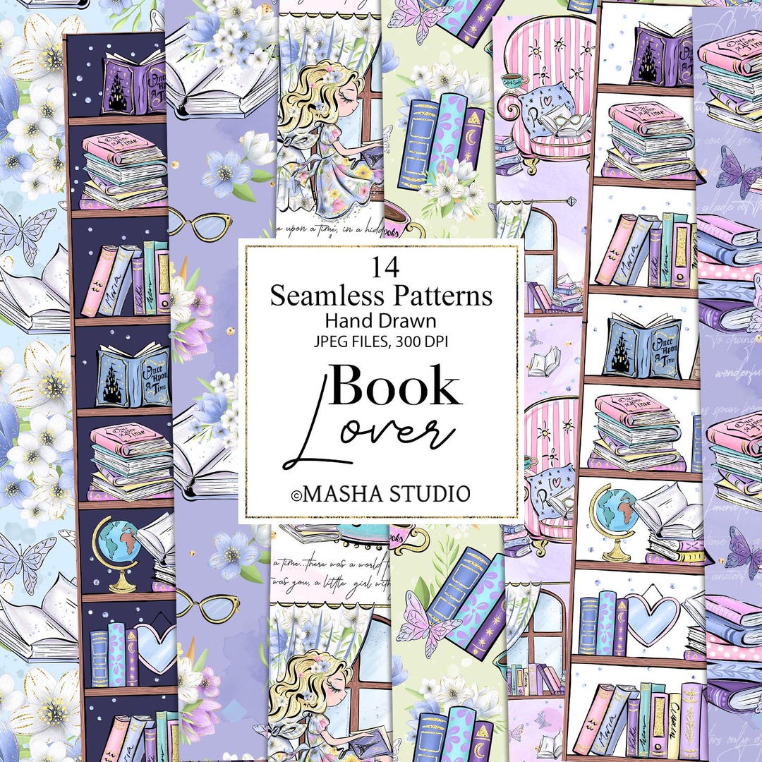 Books Digital Papers, Seamless Books Pattern, Reading Digital Papers ...