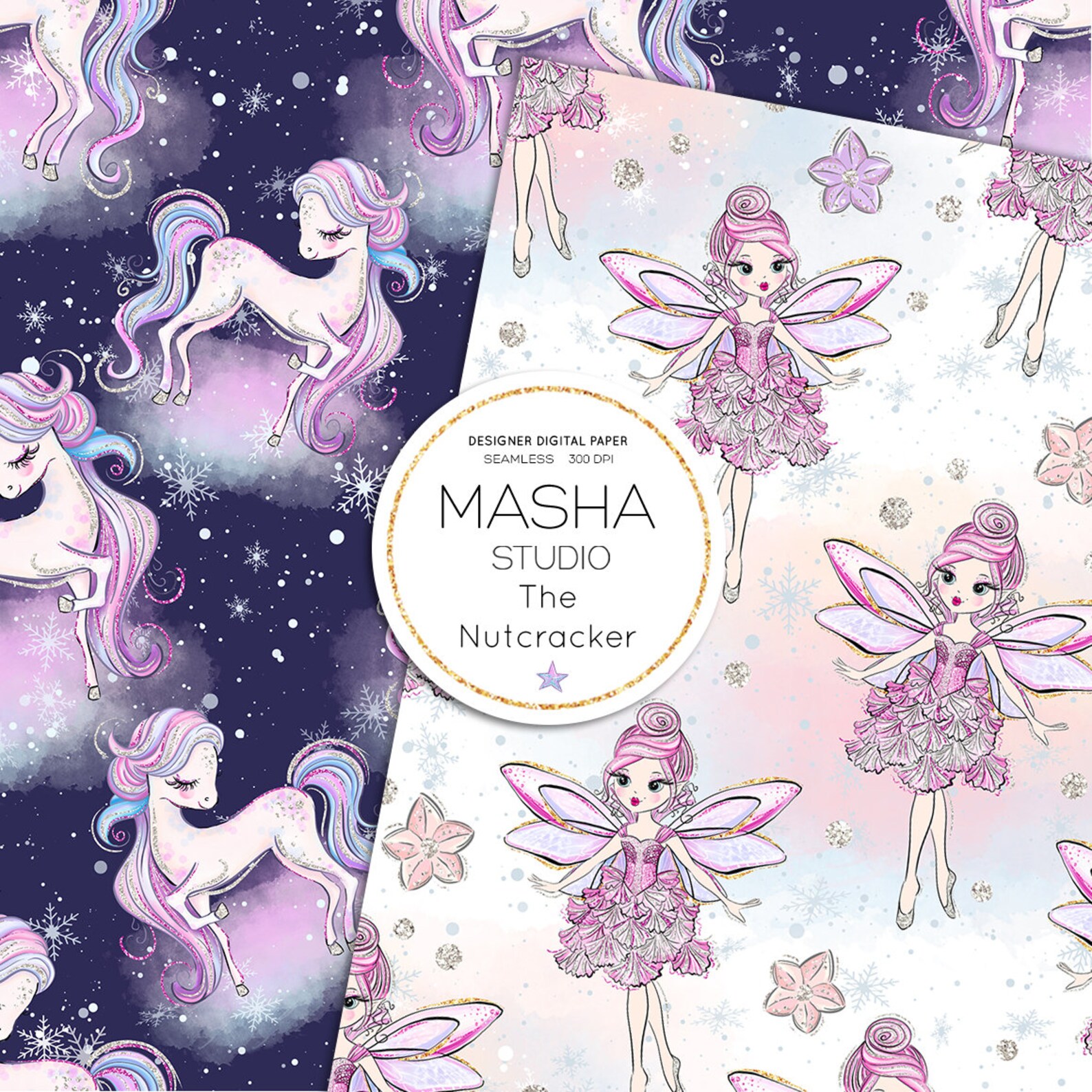 The Nutcracker Digital Papers Ballerina Digital Paper Pack - Etsy