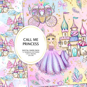 Princess Digital Paper, Princess Pattern, Prince Digital Paper ...
