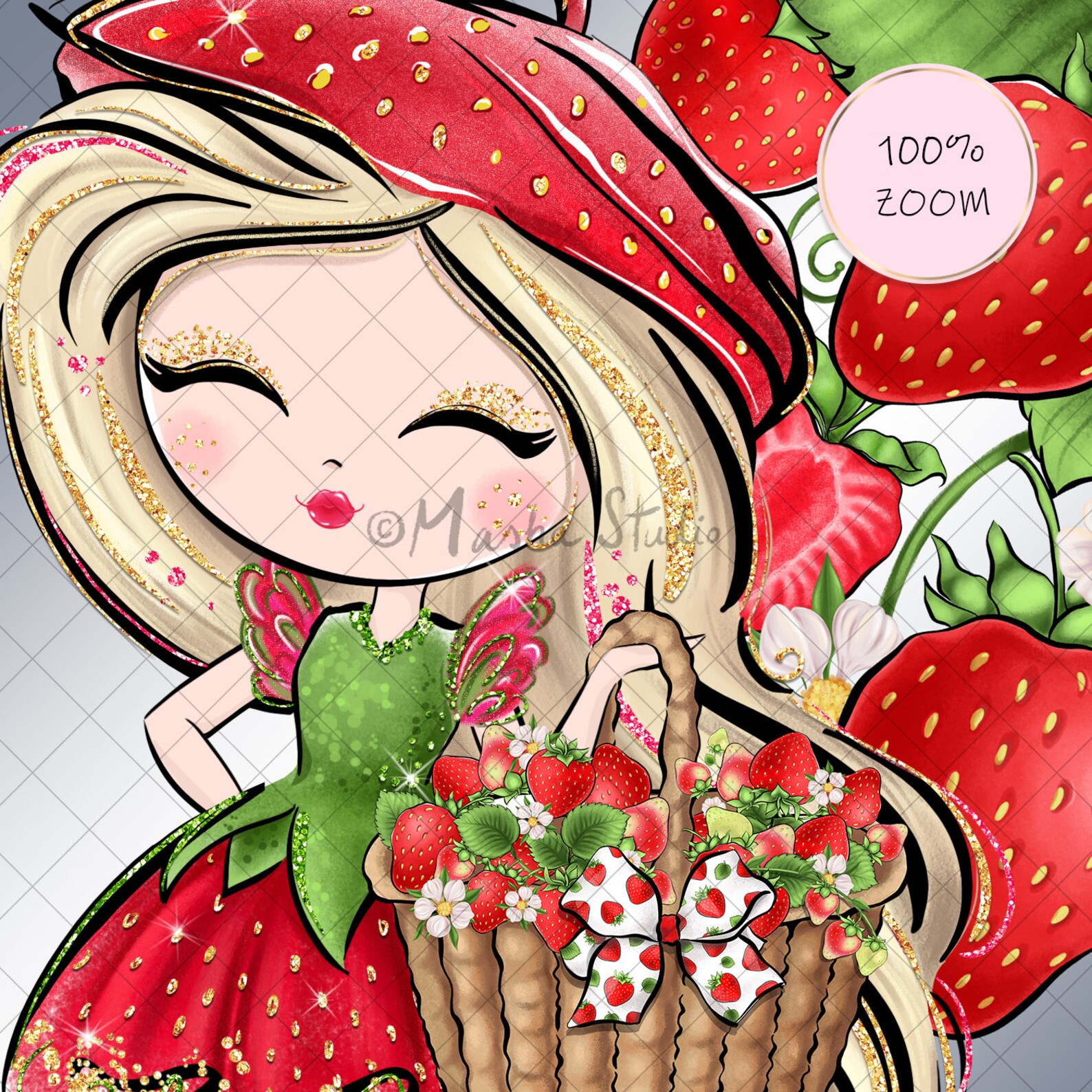 Strawberry Clip Art, Strawberry Girl Clipart, Strawberry House Clipart ...