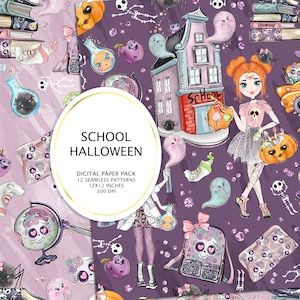 School Halloween Digital Papers, Halloween Digital Papers, School ...