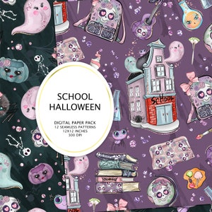 School Halloween Digital Papers, Halloween Digital Papers, School ...