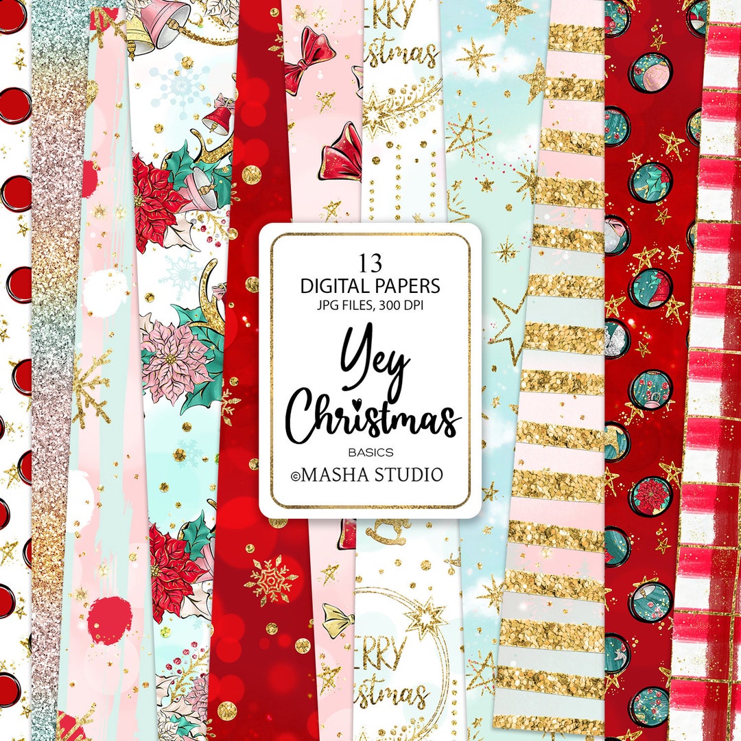 Hand-drawn Patterns, Christmas Digital Papers, Christmas Patterns ...