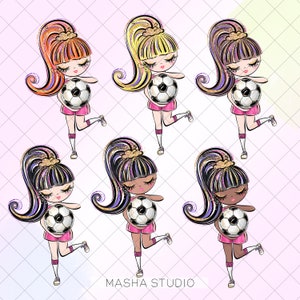 Soccer Girls Clipart, Soccer Ball Clipart, Soccer Gate, Cute Soccer ...