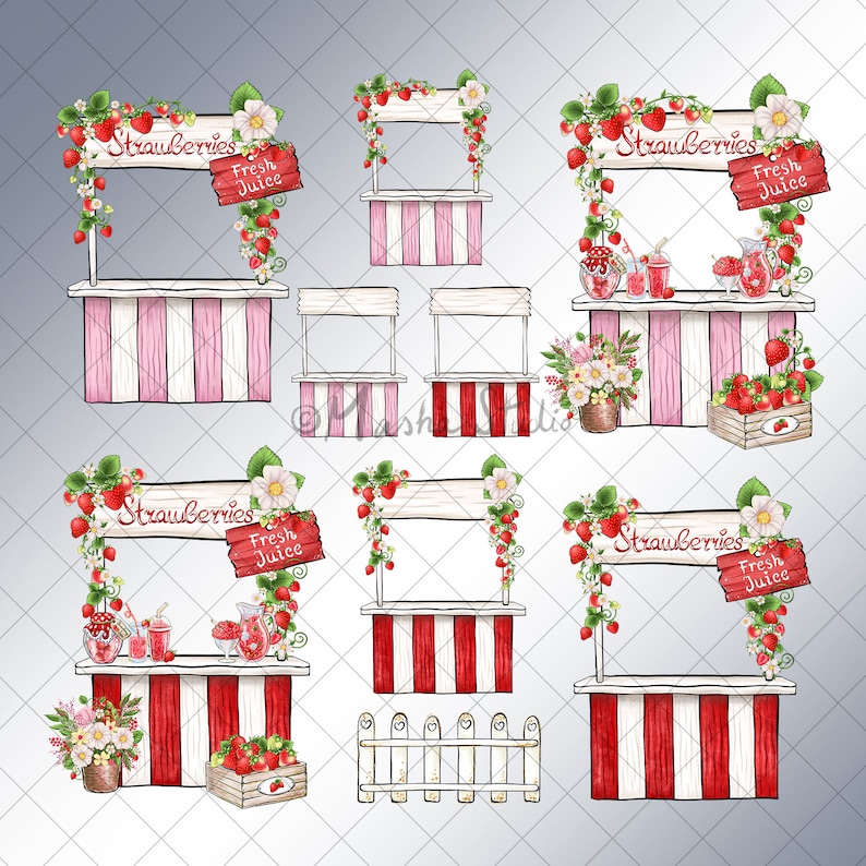 Strawberry Clip Art Strawberry Girl Clipart Strawberry House - Etsy