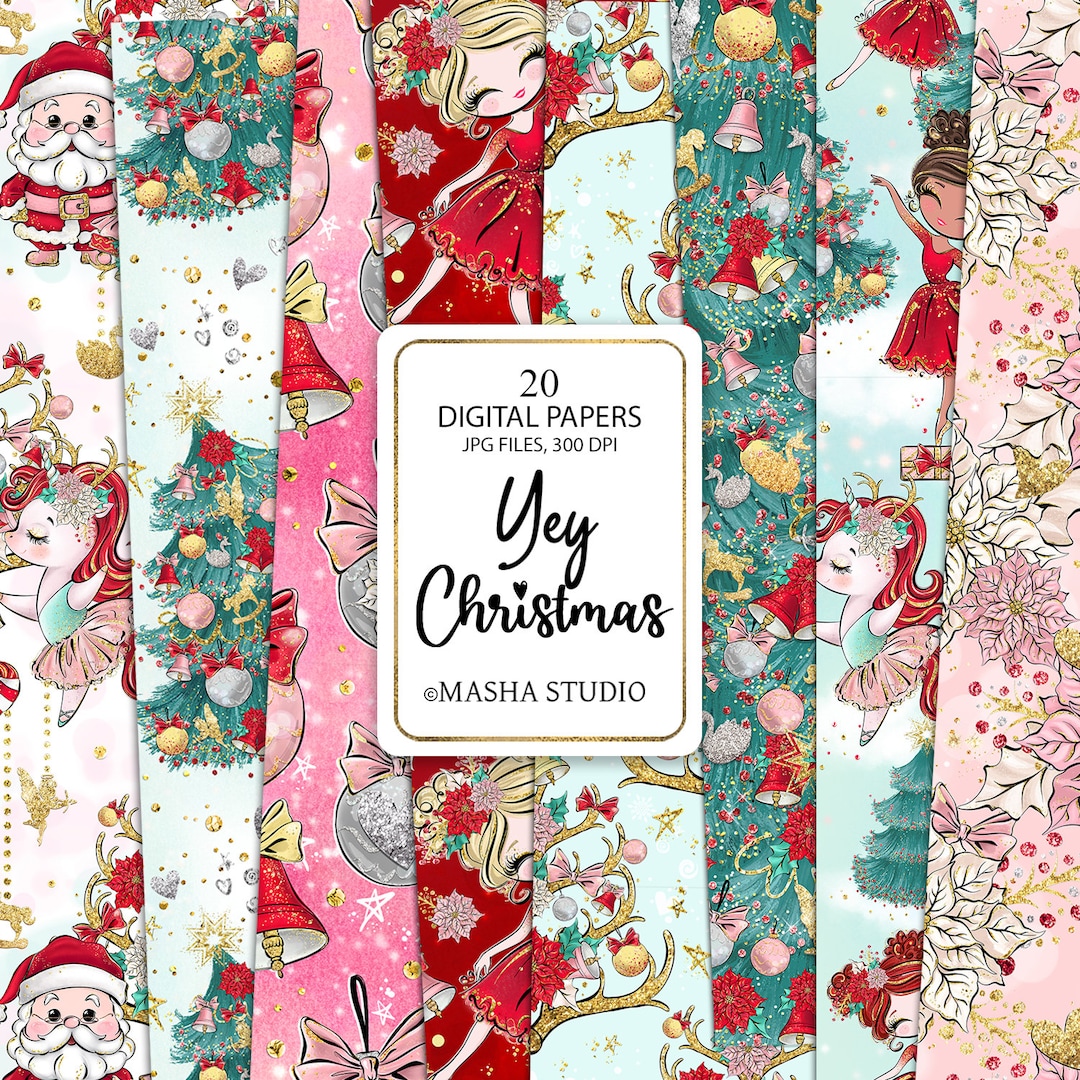 Hand Drawn Patterns, Christmas Digital Papers, Christmas Seamless ...