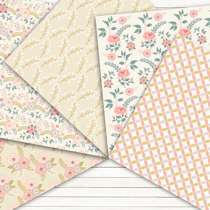 Floral Digital Paper: old Flowers Vintage Digital | Etsy